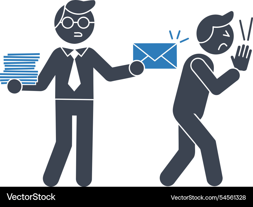 Conflict in office icon on white background Vector Image