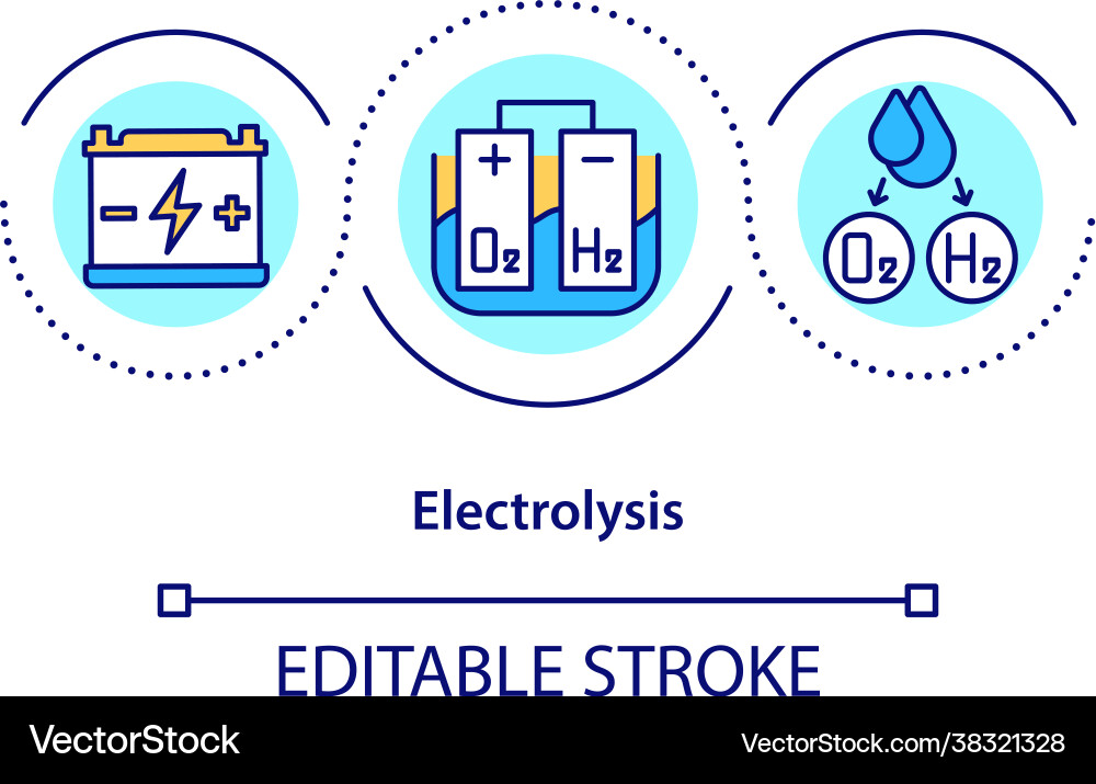 Electrolysis concept icon Royalty Free Vector Image