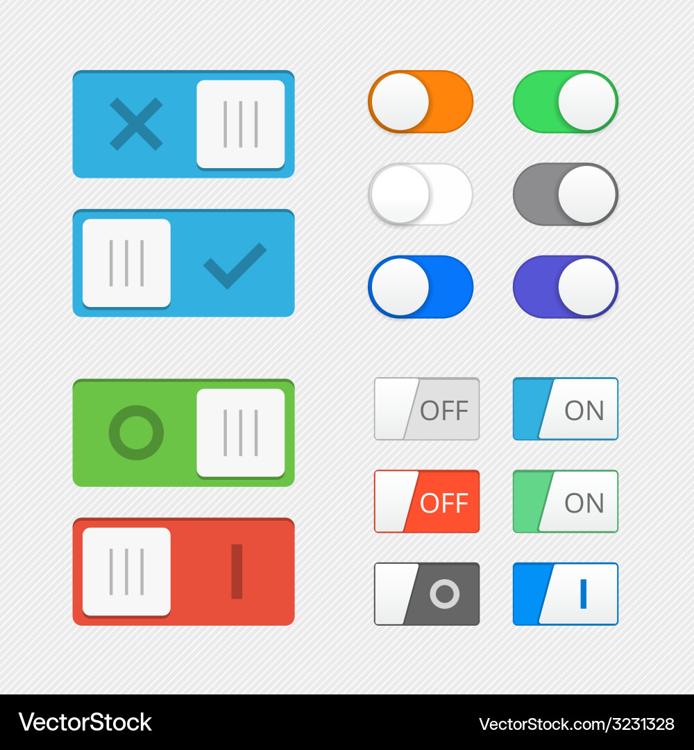 Toggle switch icons Royalty Free Vector Image - VectorStock