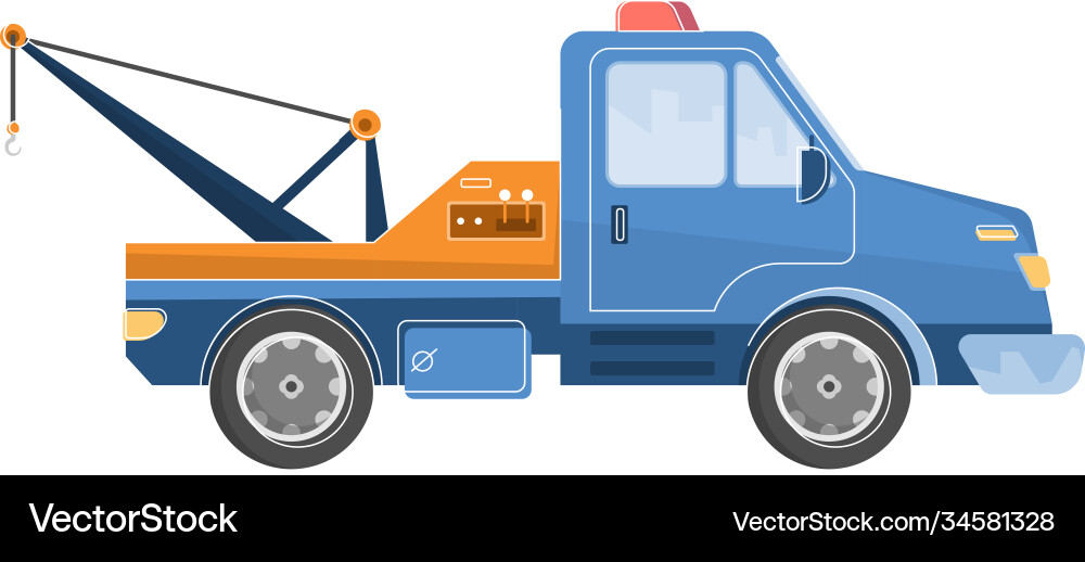 Tow truck flat composition Royalty Free Vector Image
