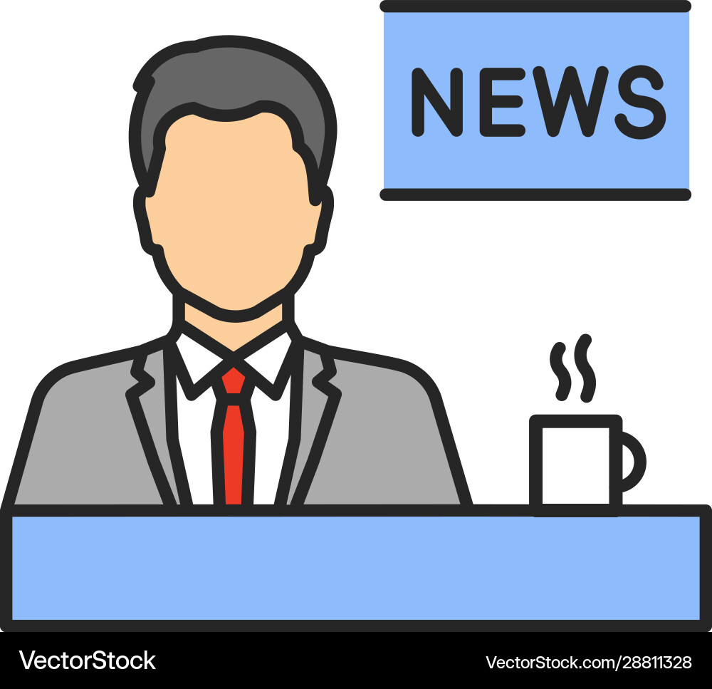 Tv Presenter Farbsymbol Lizenzfreies Vektorbild