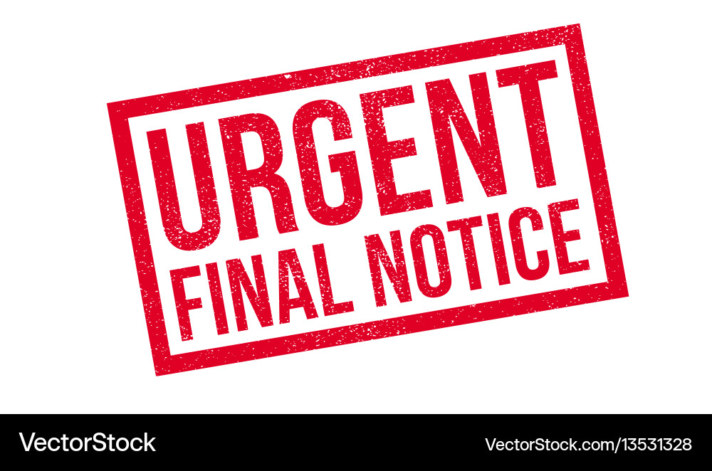 Urgent final notice rubber stamp Royalty Free Vector Image