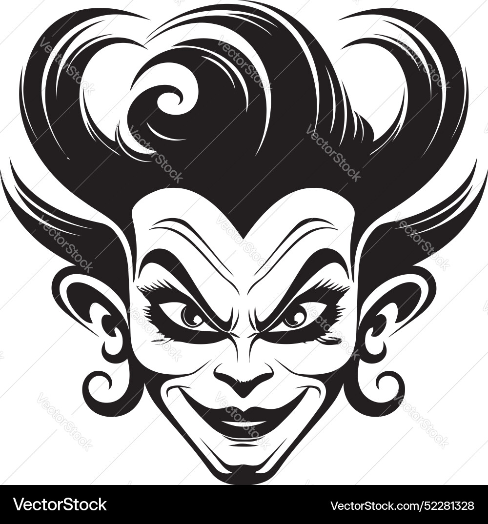 Veiled vixen creepy witch monster icon design Vector Image