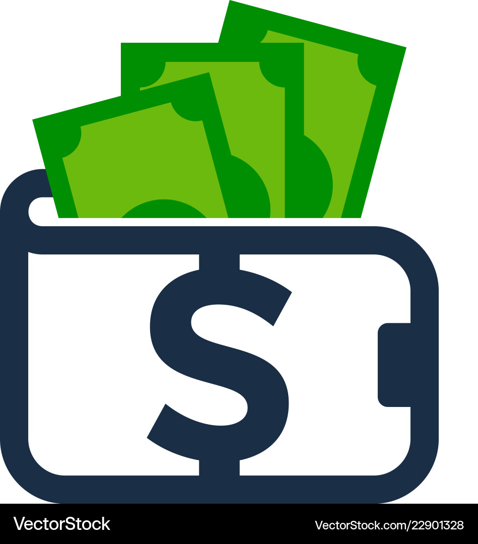 Wallet money logo icon design Royalty Free Vector Image