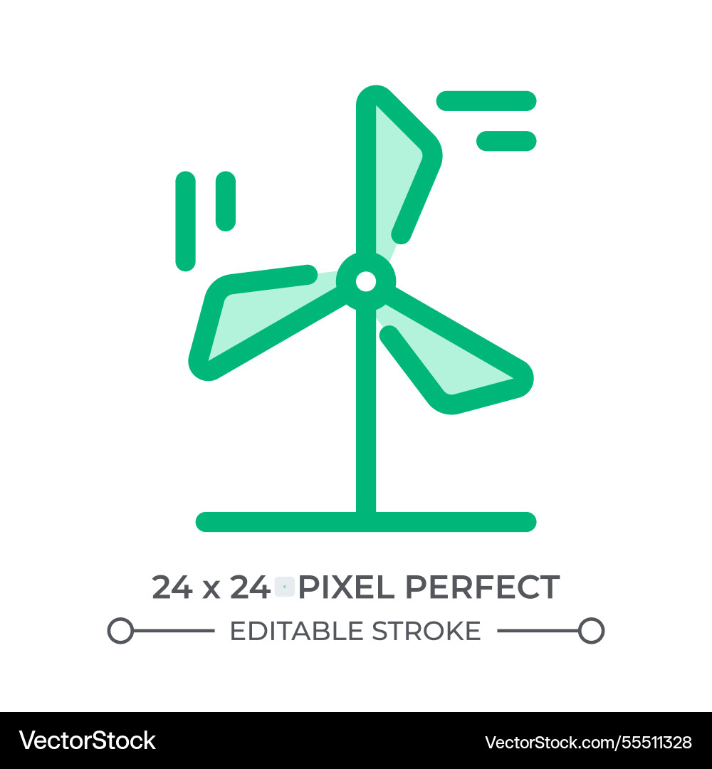 Wind turbine duotone color ui icon Royalty Free Vector Image
