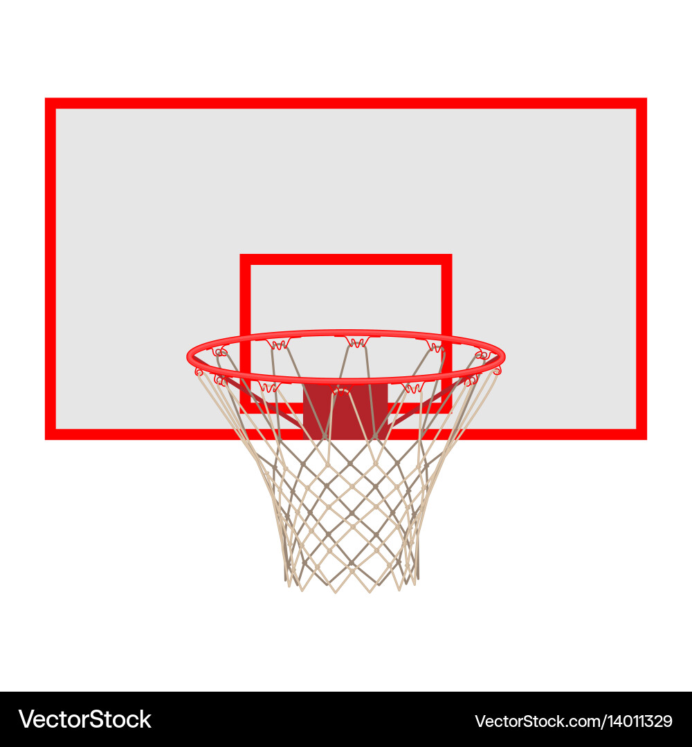 Basketball hoop on backboard isolated white Vector Image