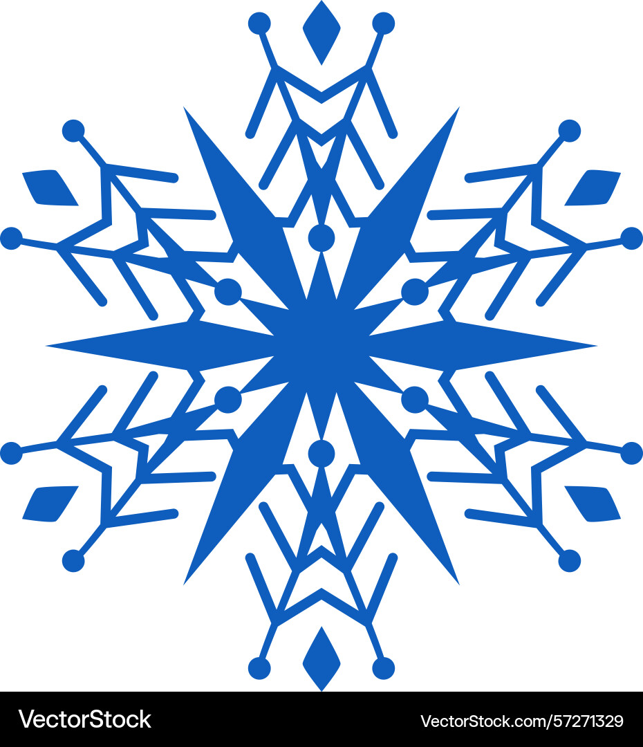 Beautiful blue snowflake creating a magical Vector Image