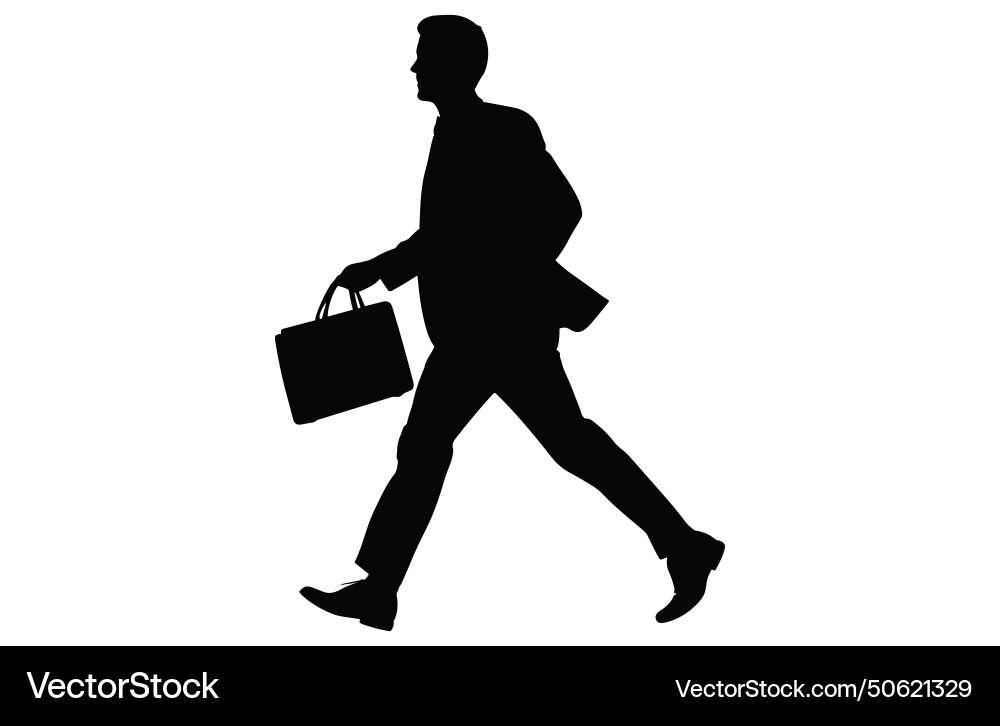 Business man walking with a briefcase Royalty Free Vector