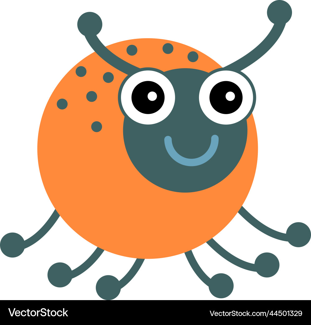 Cartoon bug character funny smiling cute insect Vector Image