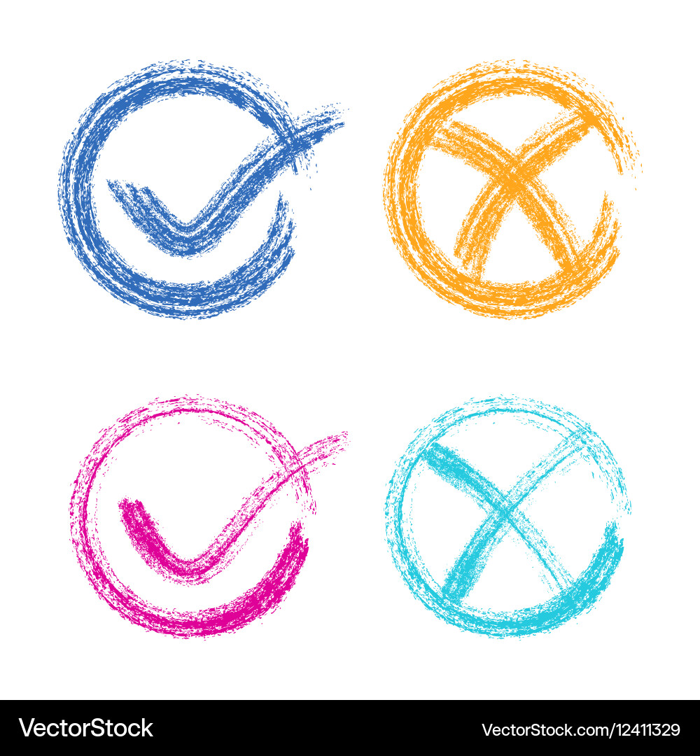 Mark Icons überprüfen Lizenzfreies Vektorbild