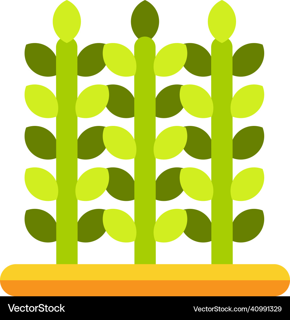 Crops icon green plants growing from soil ground Vector Image