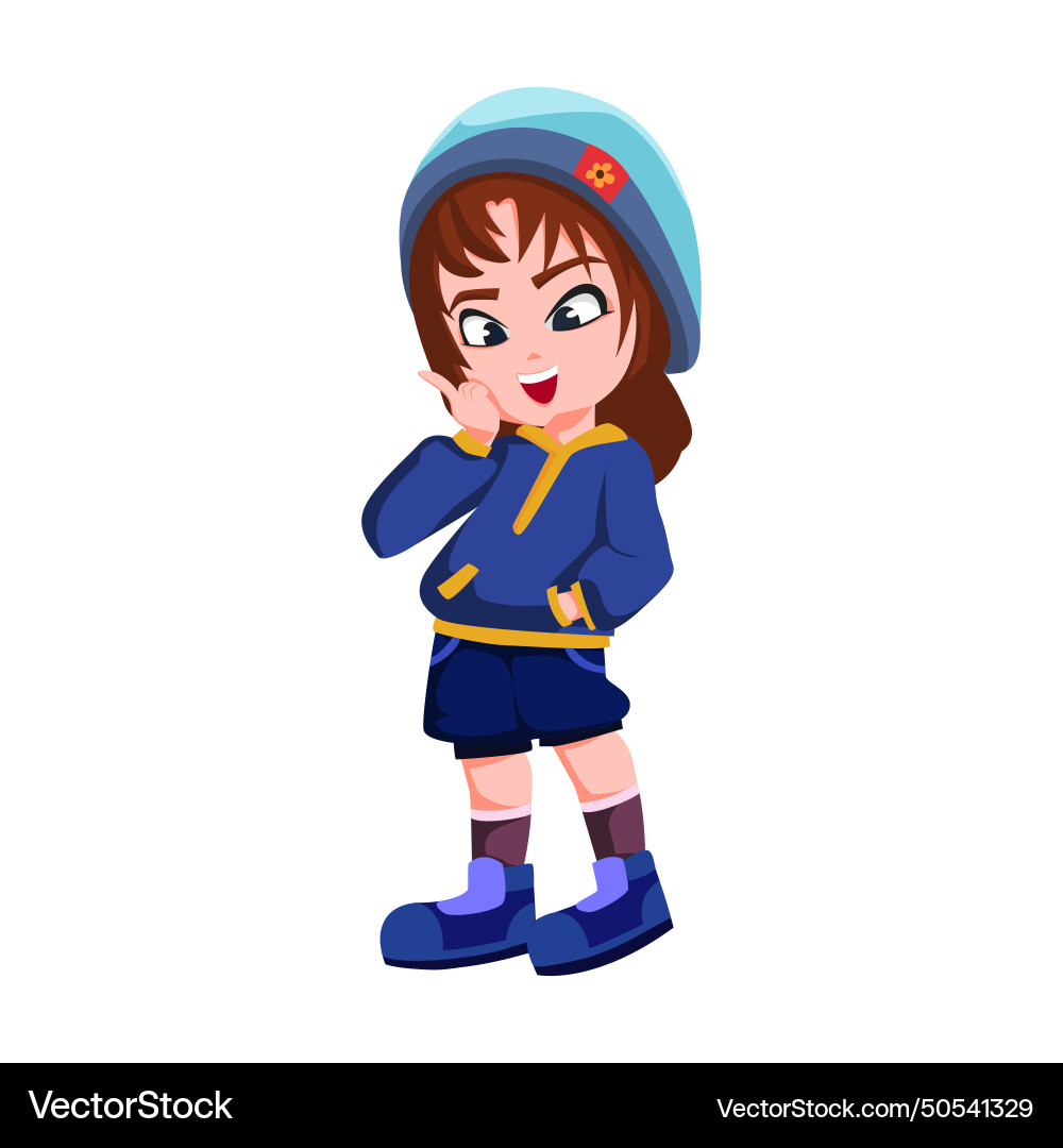 Cute girl character design Royalty Free Vector Image