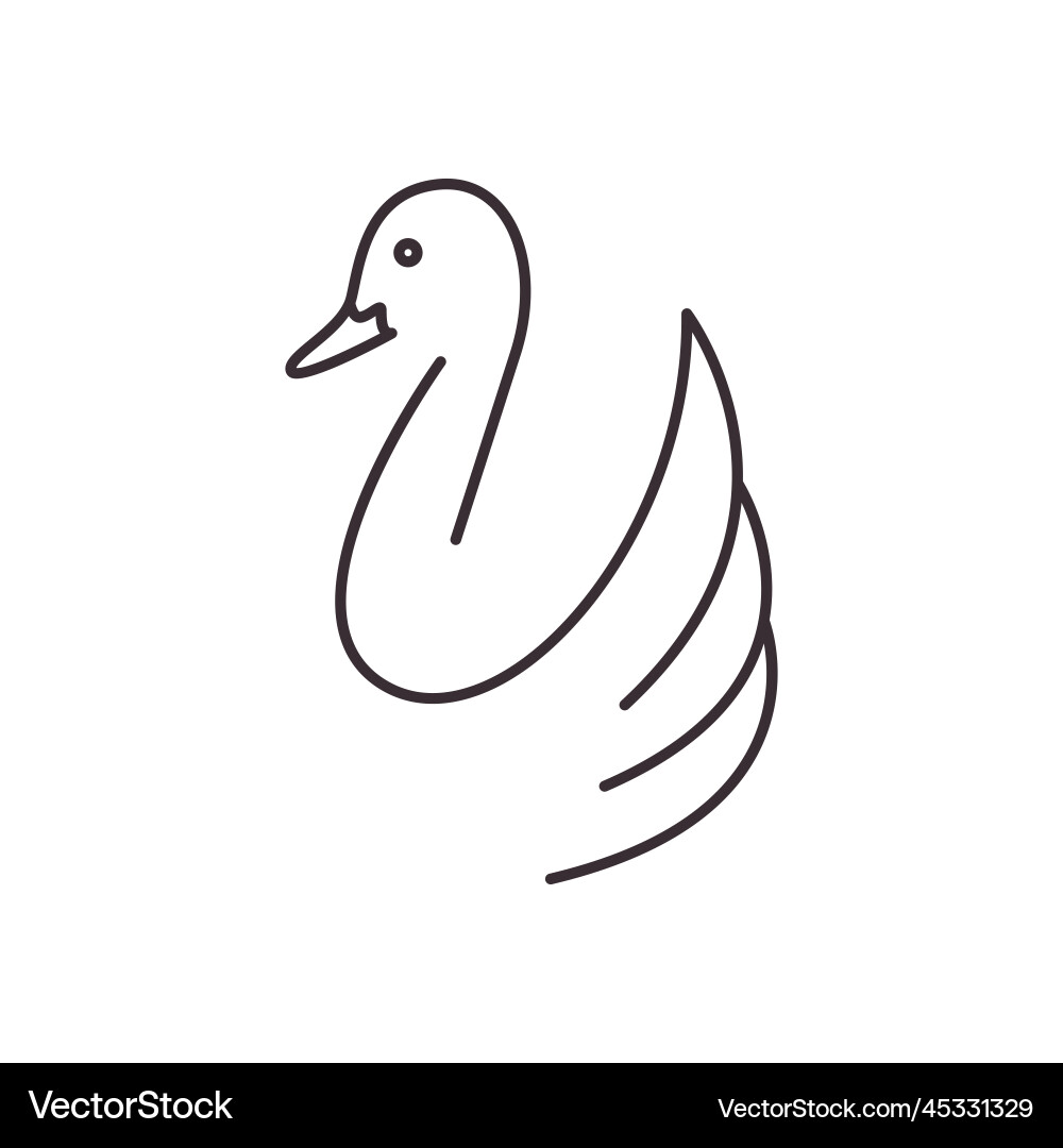 Duck line art icon logo Royalty Free Vector Image