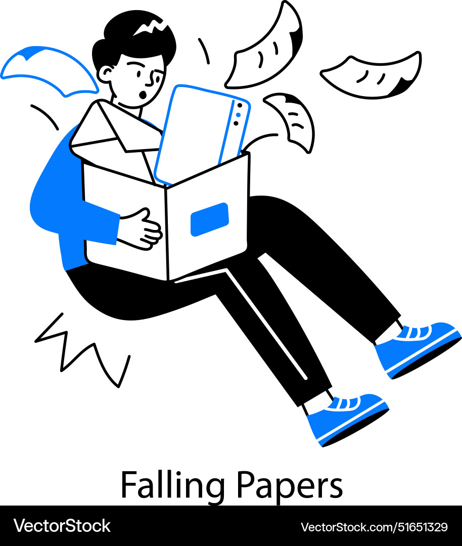 Falling papers Royalty Free Vector Image - VectorStock