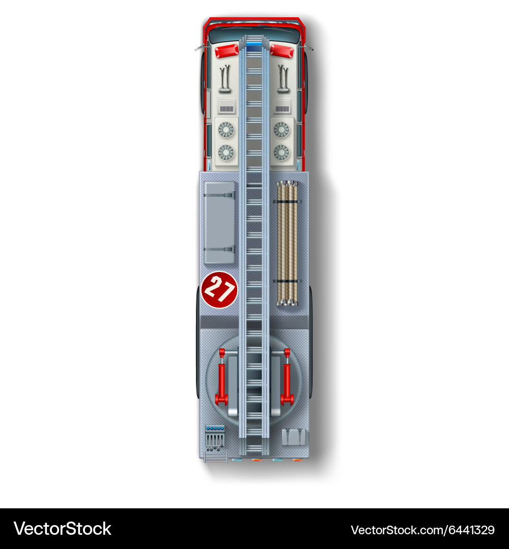 Fire truck top view Royalty Free Vector Image - VectorStock
