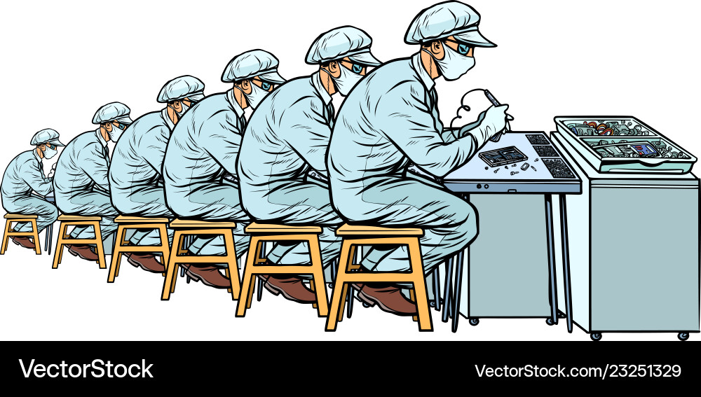 Industry electronics manufacturing plant many Vector Image