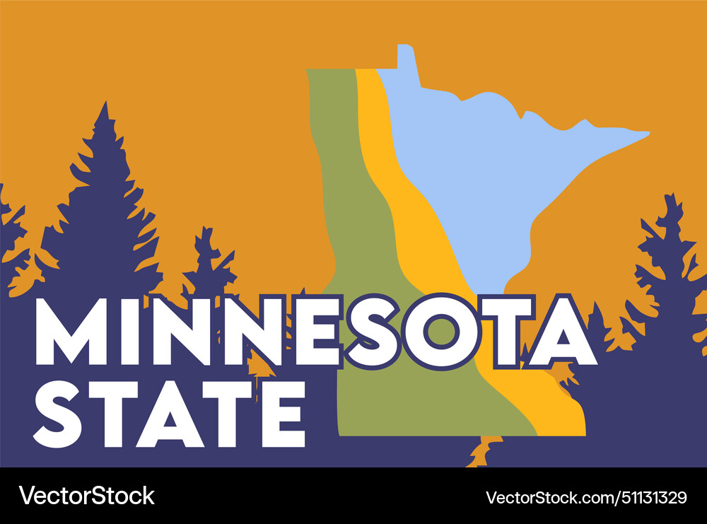 Minnesota state with beautiful view Royalty Free Vector