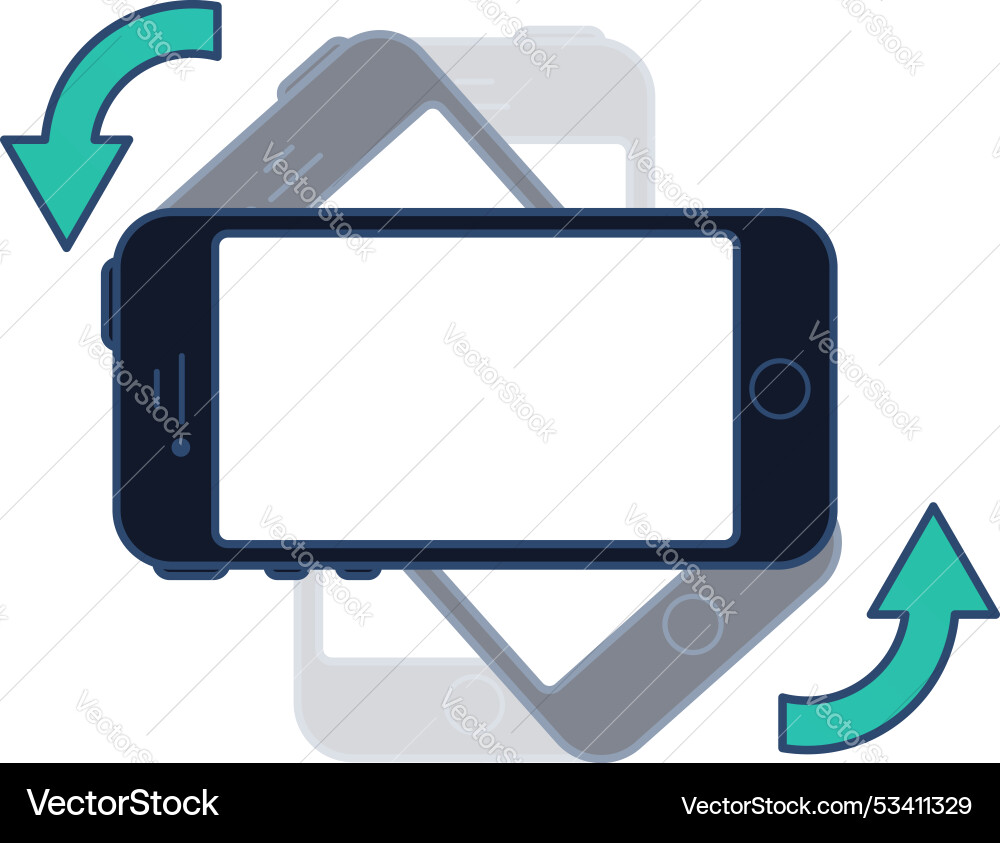 Rotate your phone in a flat style Royalty Free Vector Image