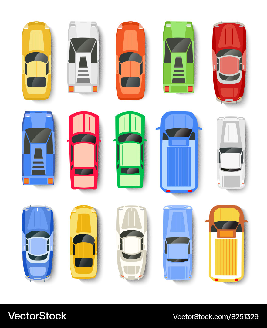 Top View Car Icons Royalty Free Vector Image - VectorStock