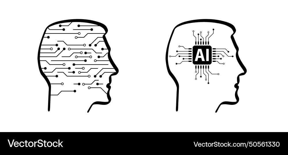 Artificial intelligence ai pictogram Royalty Free Vector