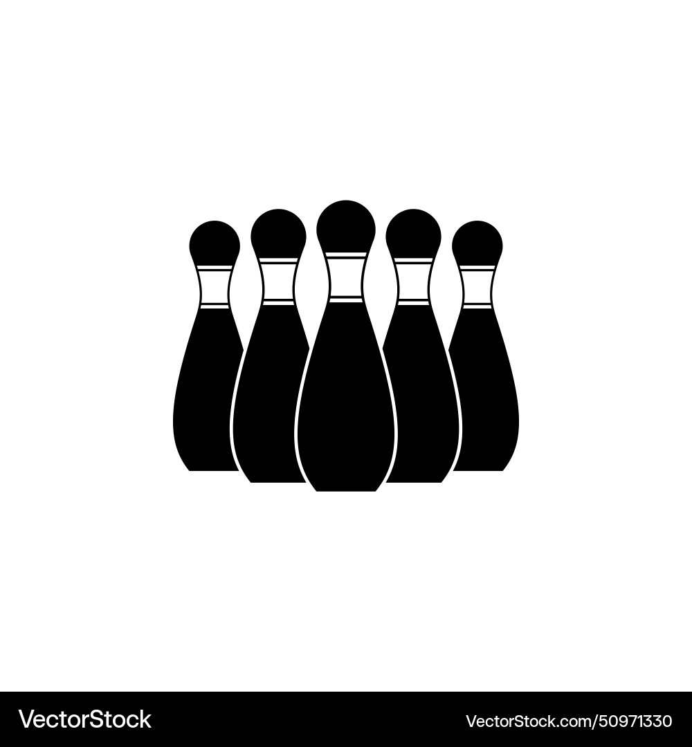 Bowling pins flat icon Royalty Free Vector Image