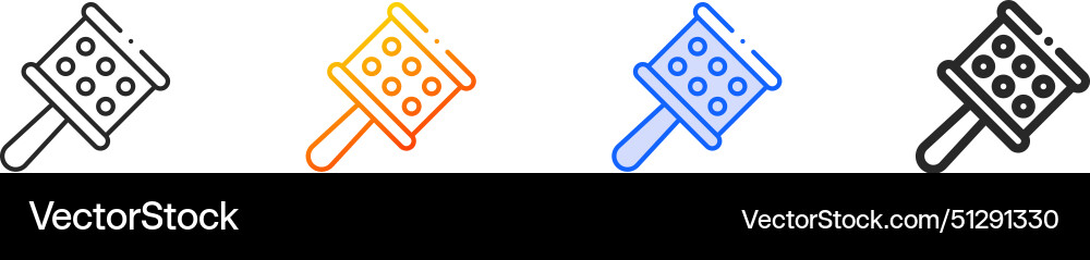 Cabasa iconthin linear gradient blue stroke Vector Image