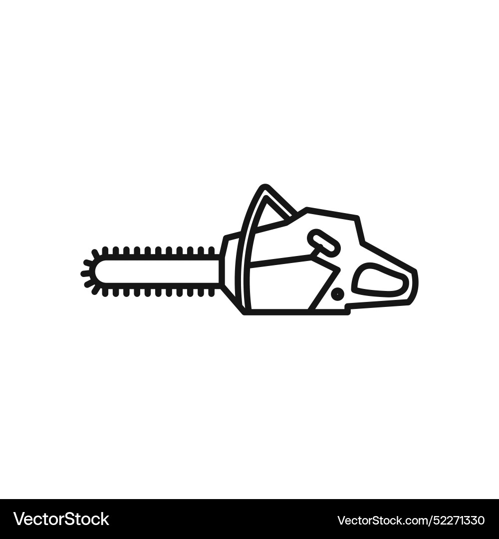 Chainsaw icon black line art logo Royalty Free Vector Image