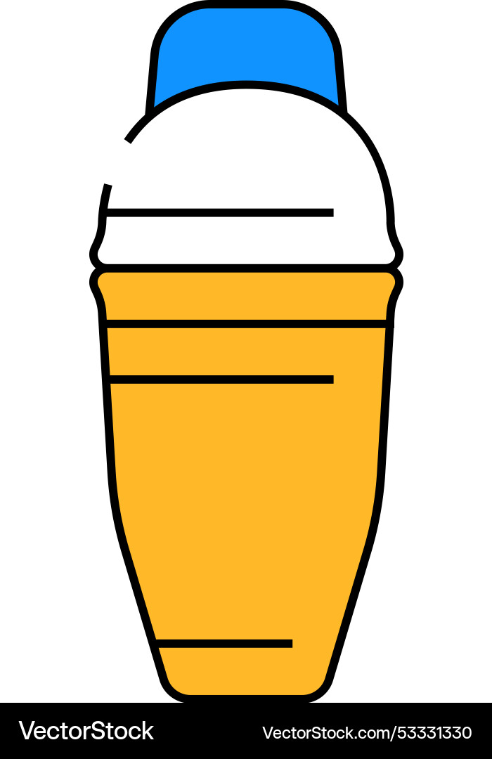 Cocktail shaker bartender icon color Royalty Free Vector