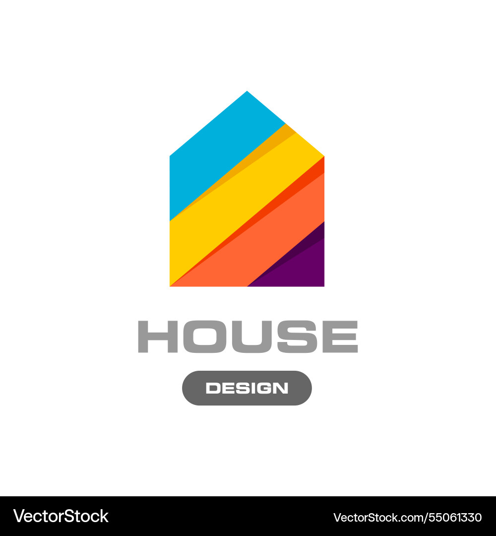 Colorful house design logo Royalty Free Vector Image