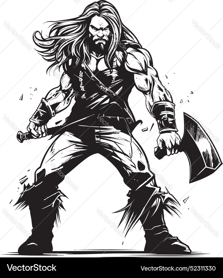 Defenders deliberation iconic axe warriors wrath Vector Image