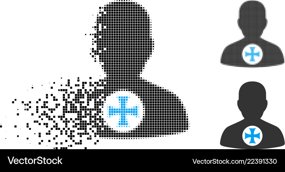 Fragmented Hero Medal Icon Royalty Free Vector Image