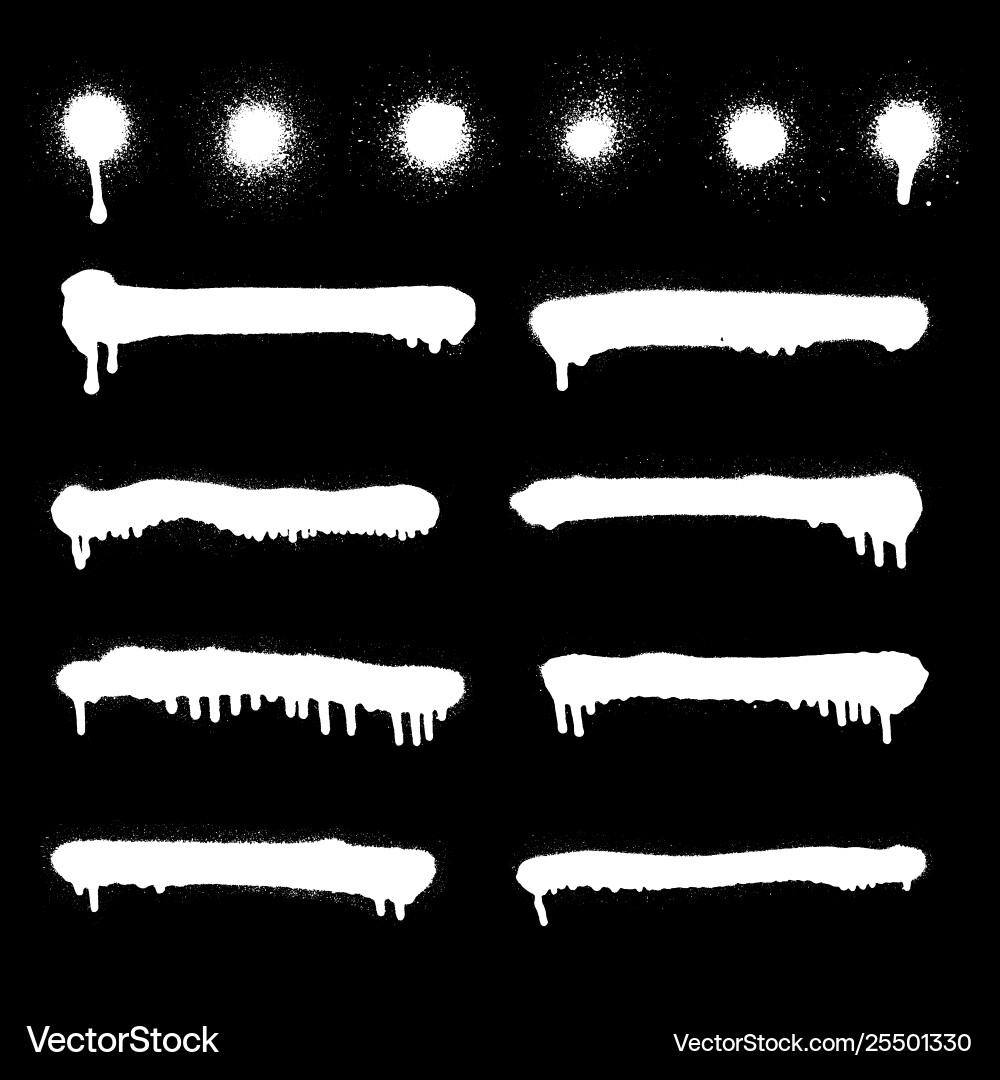 Graffiti spray banner set paint Royalty Free Vector Image