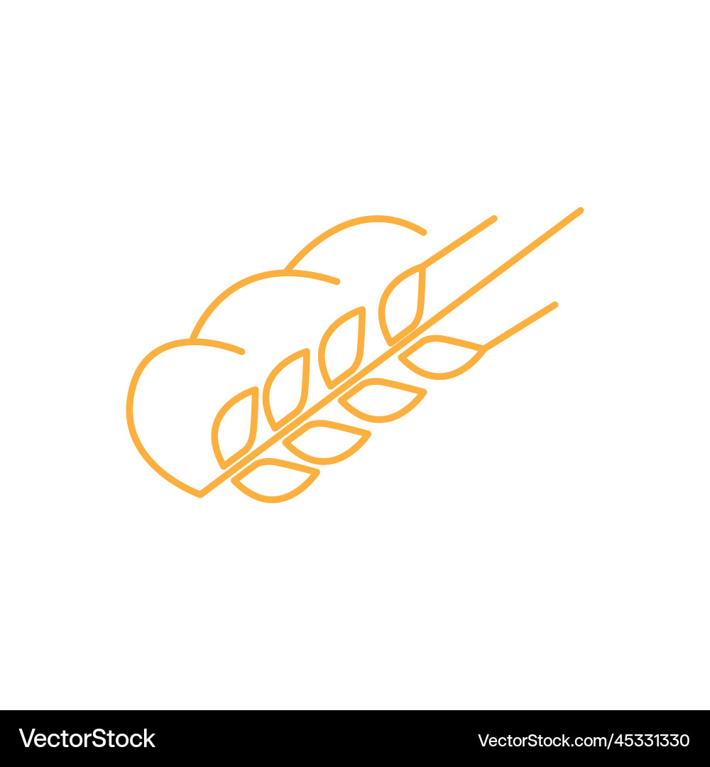 Grass wheat bread icon logo Royalty Free Vector Image