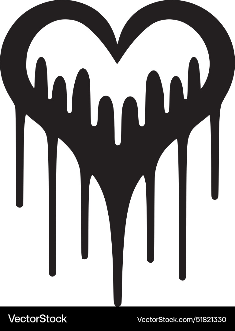 Heart dripping - minimalist and flat logo Vector Image