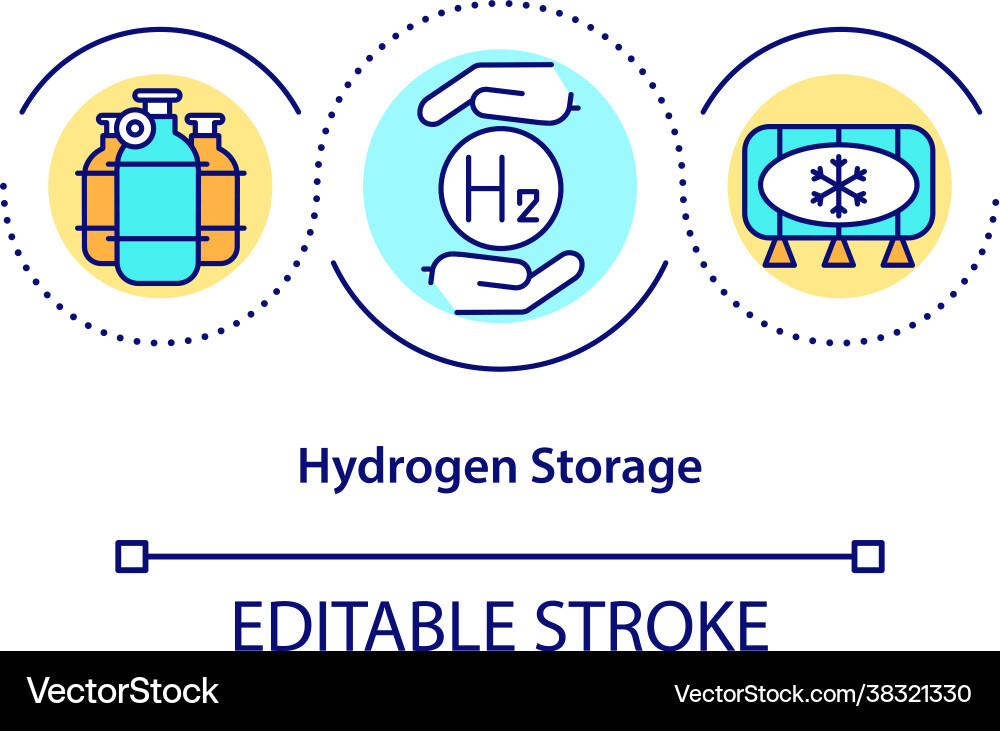 Hydrogen storage concept icon Royalty Free Vector Image