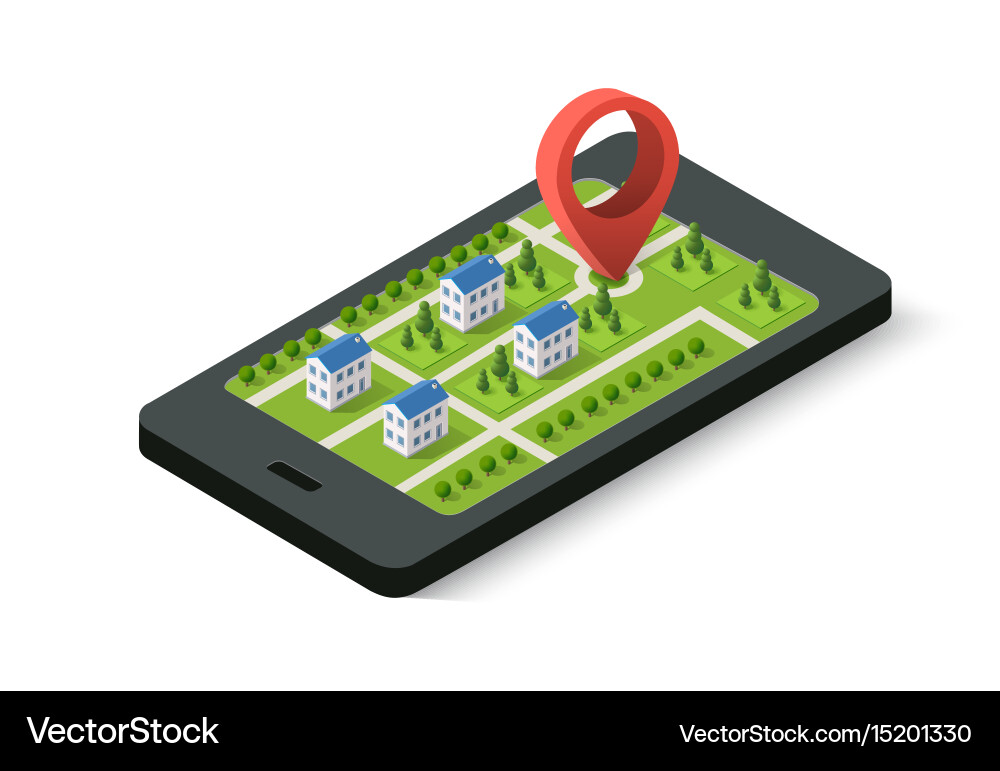 Isometric 3d navigation sign and pin symbol Vector Image