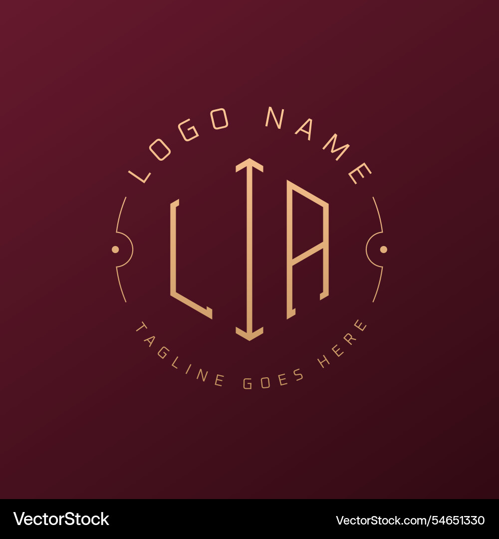 Luxury lia logo design elegant letter Royalty Free Vector
