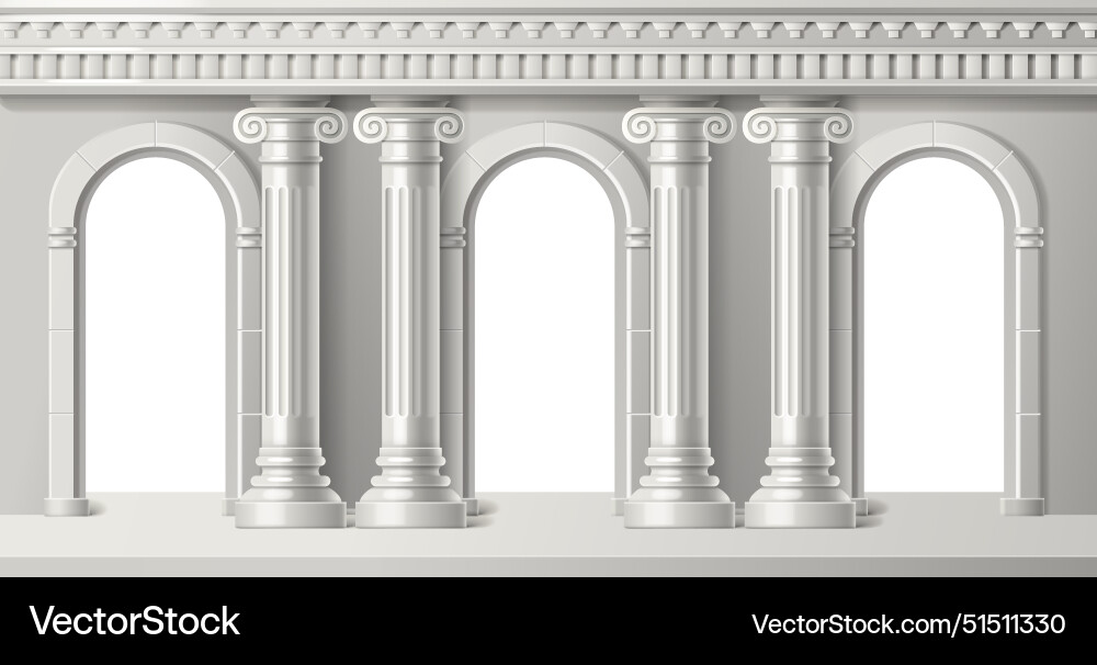 Roman arch with pillar greek palace architecture Vector Image