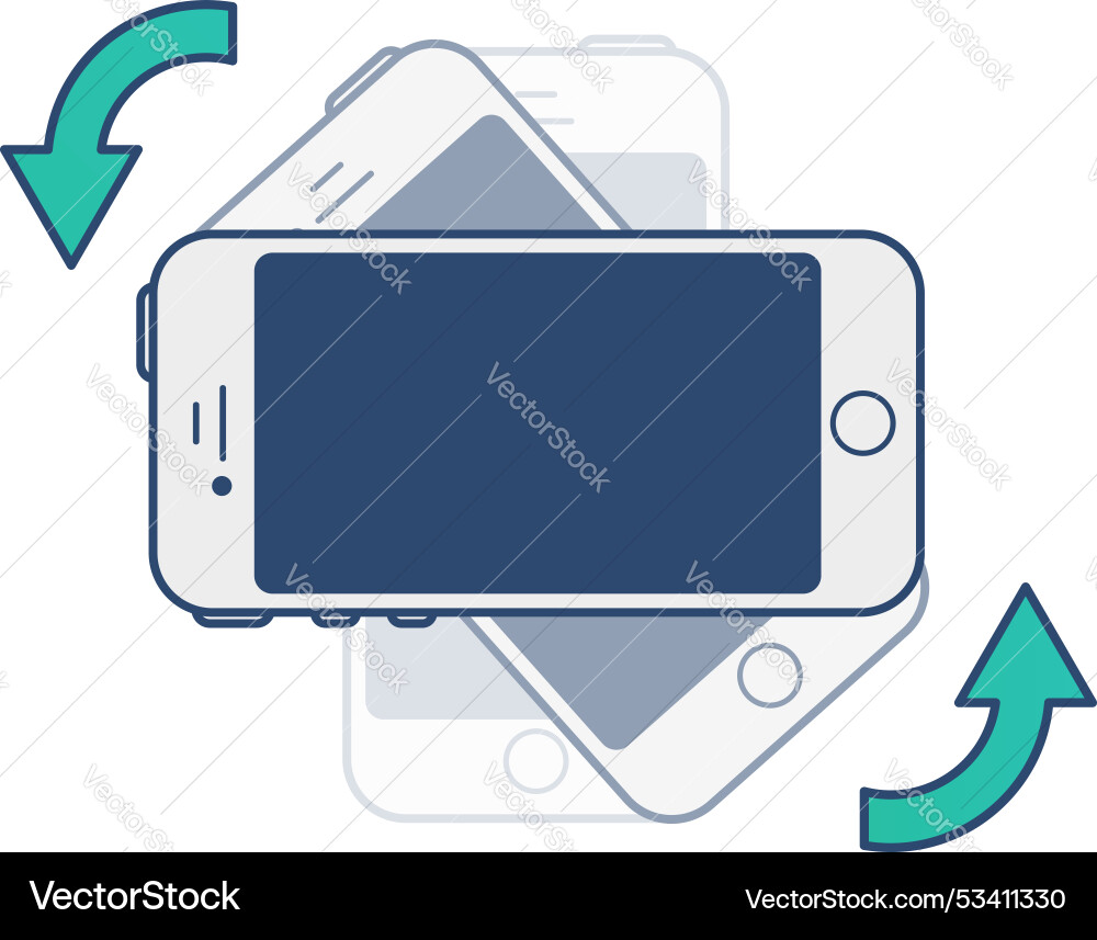 Rotate your phone in a flat style Royalty Free Vector Image