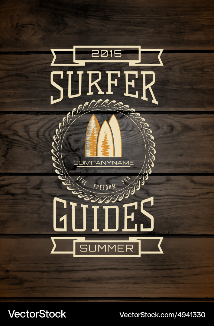 Surf Badges Logos und Labels für jede Verwendung Vektorbild