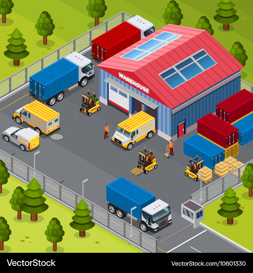 Warehouse building outside Royalty Free Vector Image