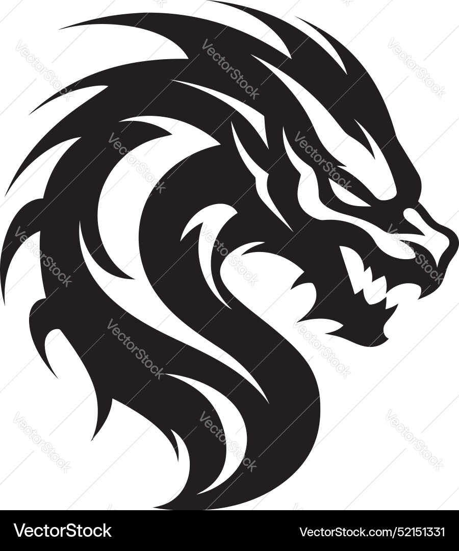 Ancient fire dragon head emblem in winged – Royalty-Free Vector ...