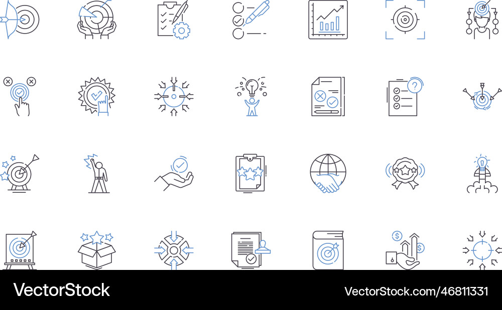 Aventures Linie Icons Sammlung spannend Lizenzfreier Vektor