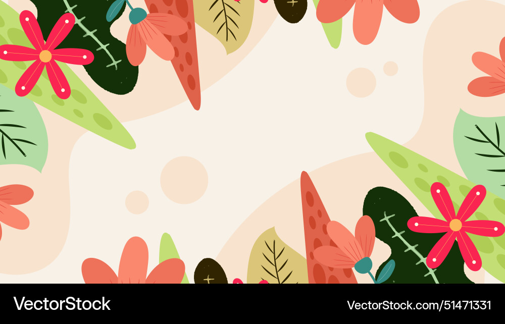 Colorful colourful flat floral spring background Vector Image