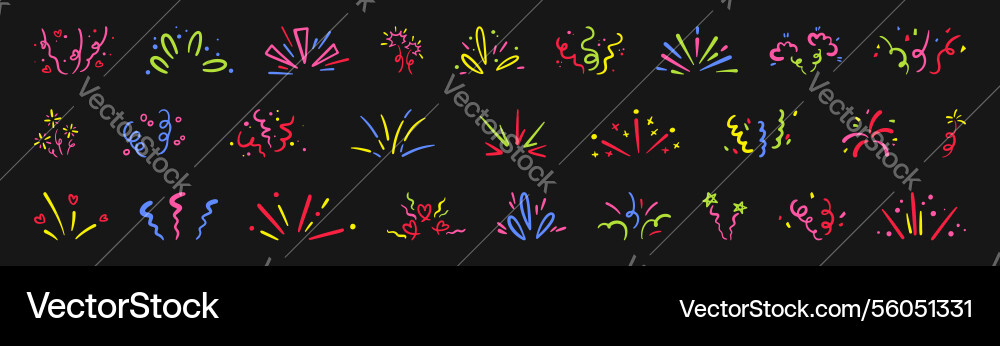 Colorful festive doodle icons set Royalty Free Vector Image