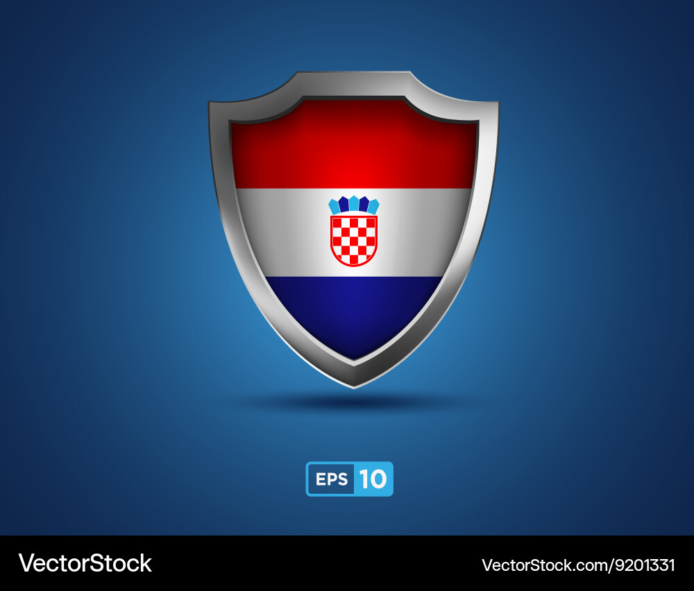 Croatia shield on the blue background Royalty Free Vector