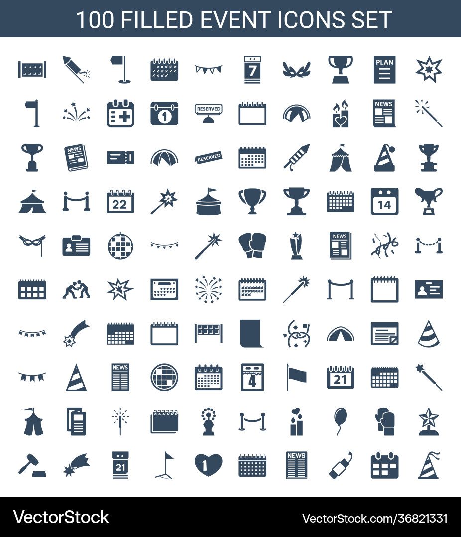 Event icons Royalty Free Vector Image - VectorStock