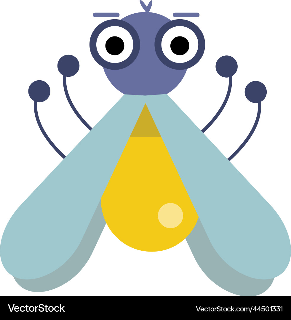 Flying bug cartoon fly character funny insect Vector Image