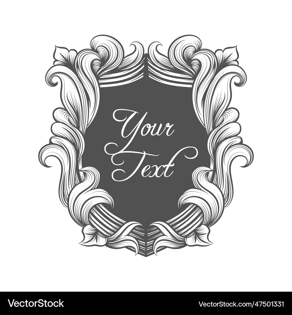 Heraldic coat of arms medieval shield Royalty Free Vector