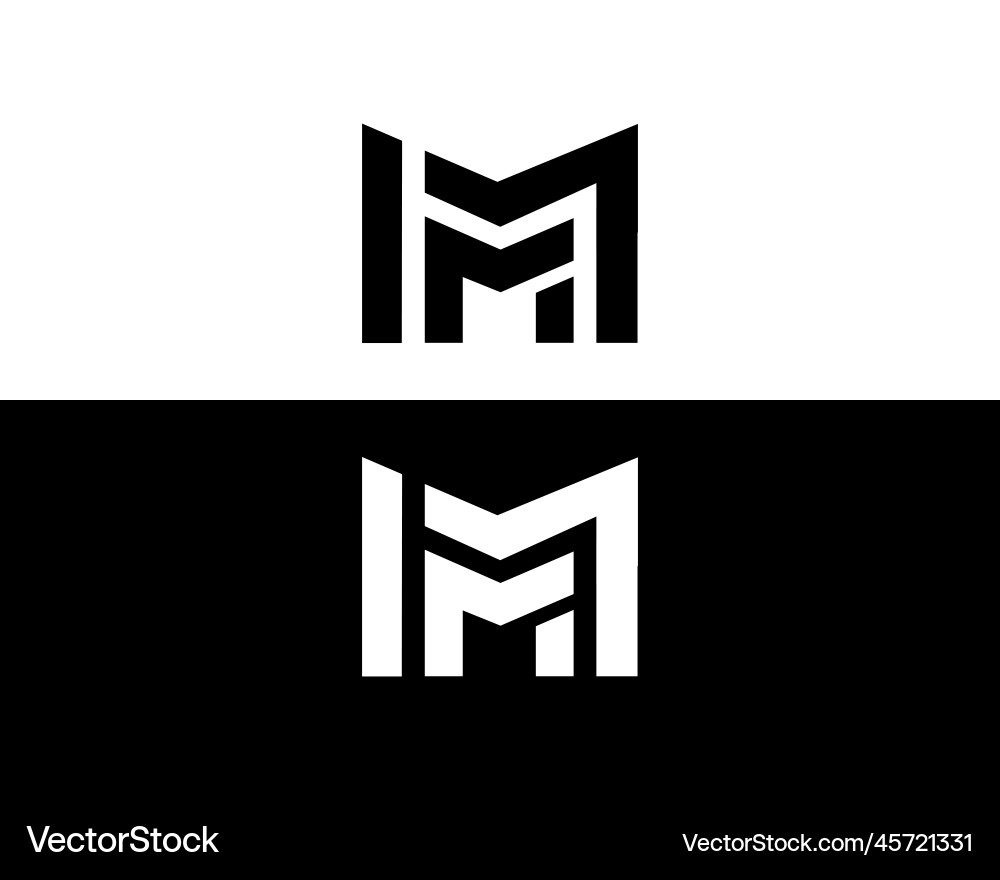 Initial letter mm logo Royalty Free Vector Image